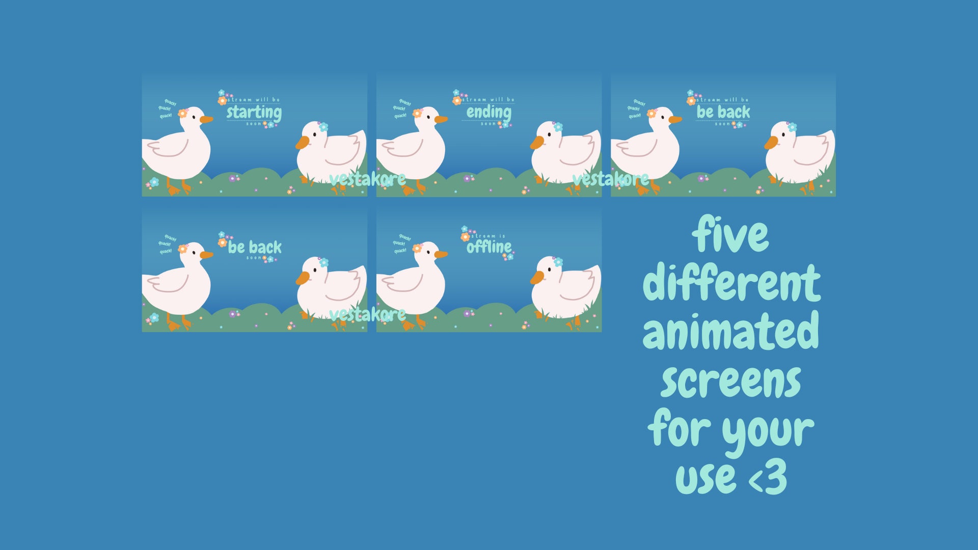 Duck Stream Overlay | Flower Stream Overlay | Twitch Overlay | Animated ...