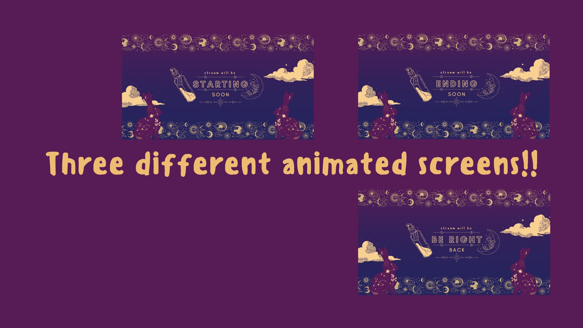 Rabbit Stream Overlay | Celestial Stream Overlay | Twitch Overlay ...