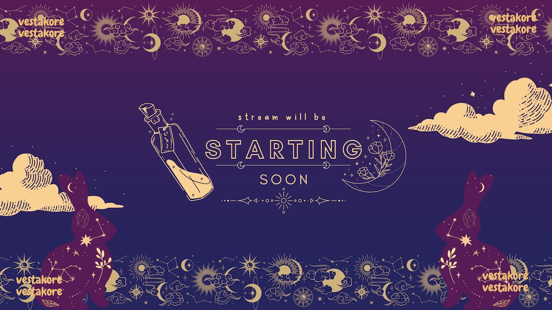 Rabbit Stream Overlay | Celestial Stream Overlay | Twitch Overlay ...