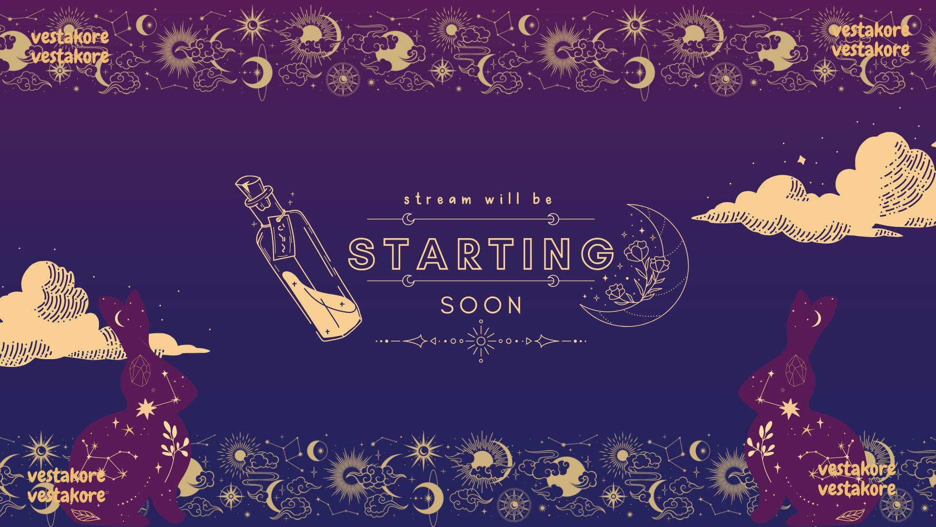 Rabbit Stream Overlay | Celestial Stream Overlay | Twitch Overlay ...