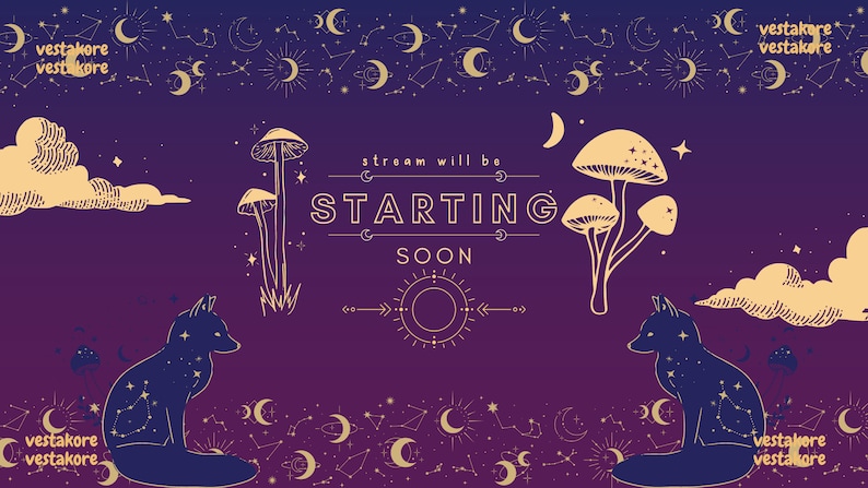 Fox Stream Overlay | Celestial Stream Overlay | Twitch Overlay ...