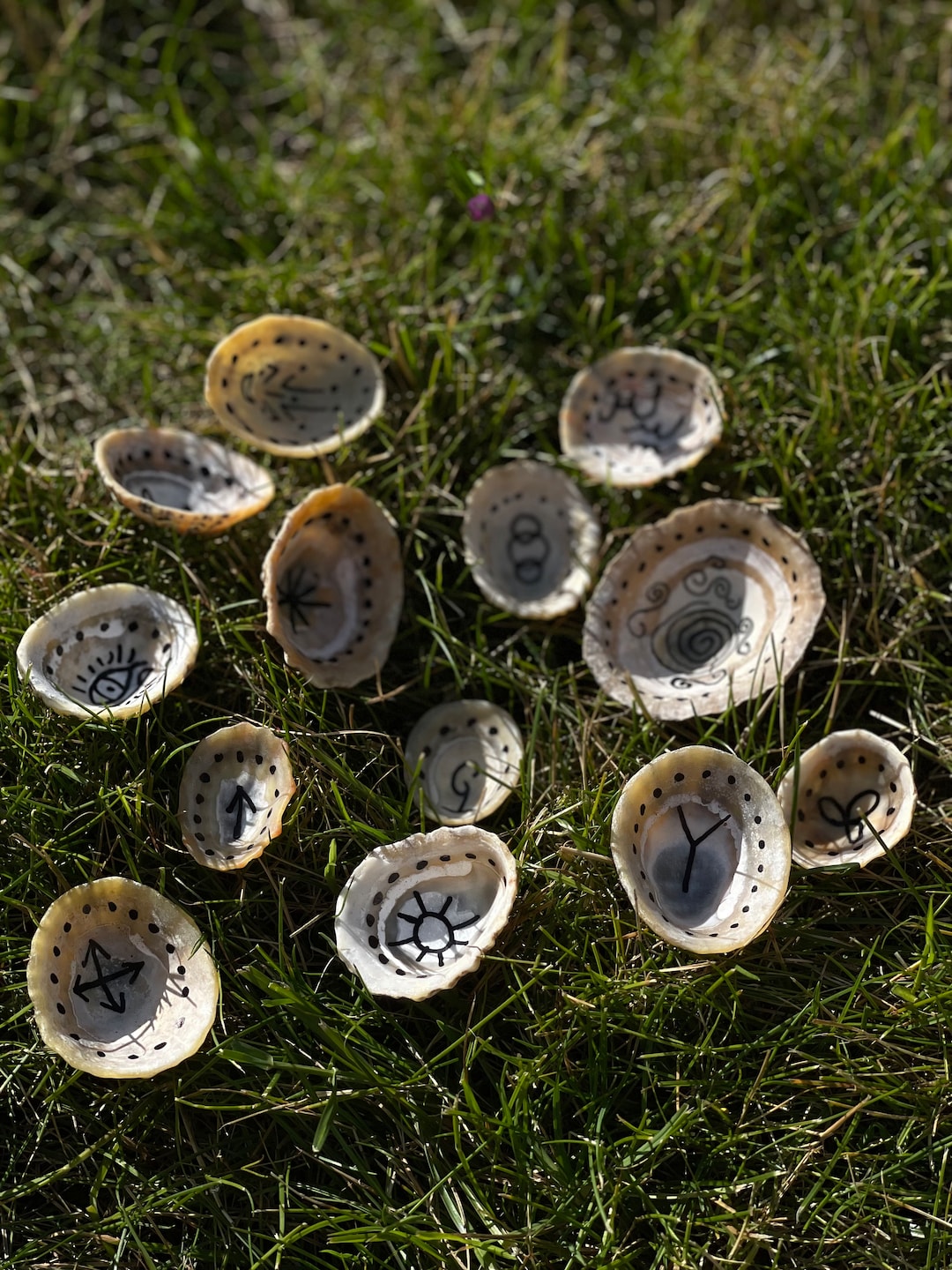 Handmade Seashell Witches Rune Set | Ocean Mermaid Magic Wicca Pagan ...