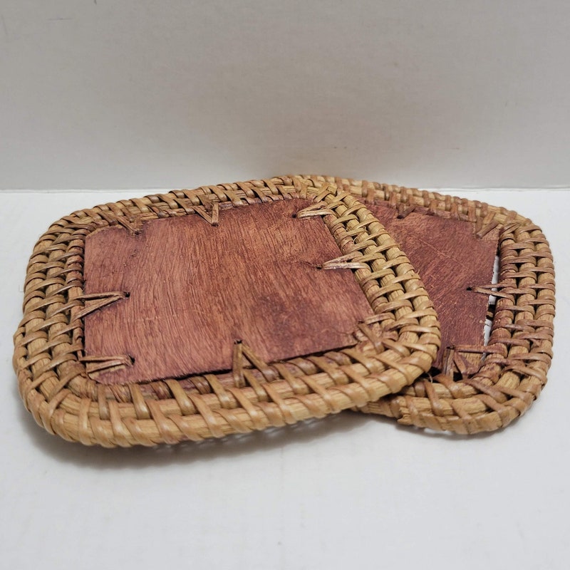 Rattan Coasters - Etsy