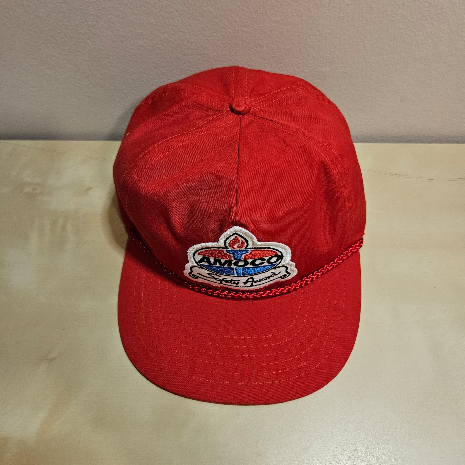 Vintage Amoco Safety Award Red Rope-lined Snapback Trucker Hat, Red ...