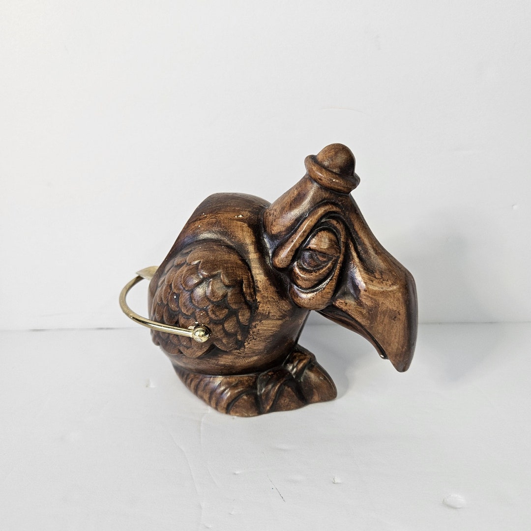 Vintage 1950s Treasure Craft Ceramic Buzzard Vulture Ash Tray, Wood ...