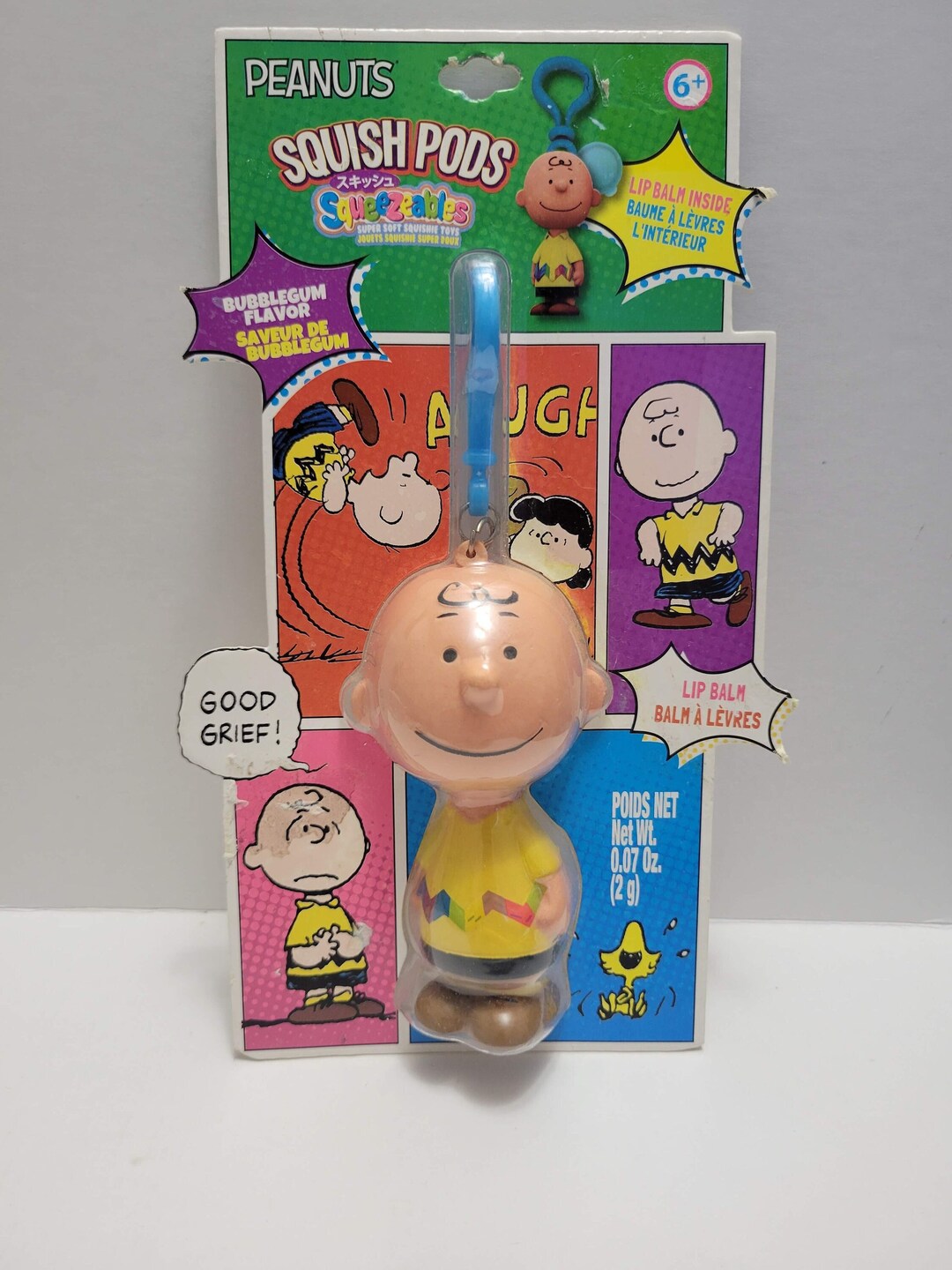 Vintage Peanuts Squish Pods Squeezeables Charlie Brown Lip Balm on Key ...