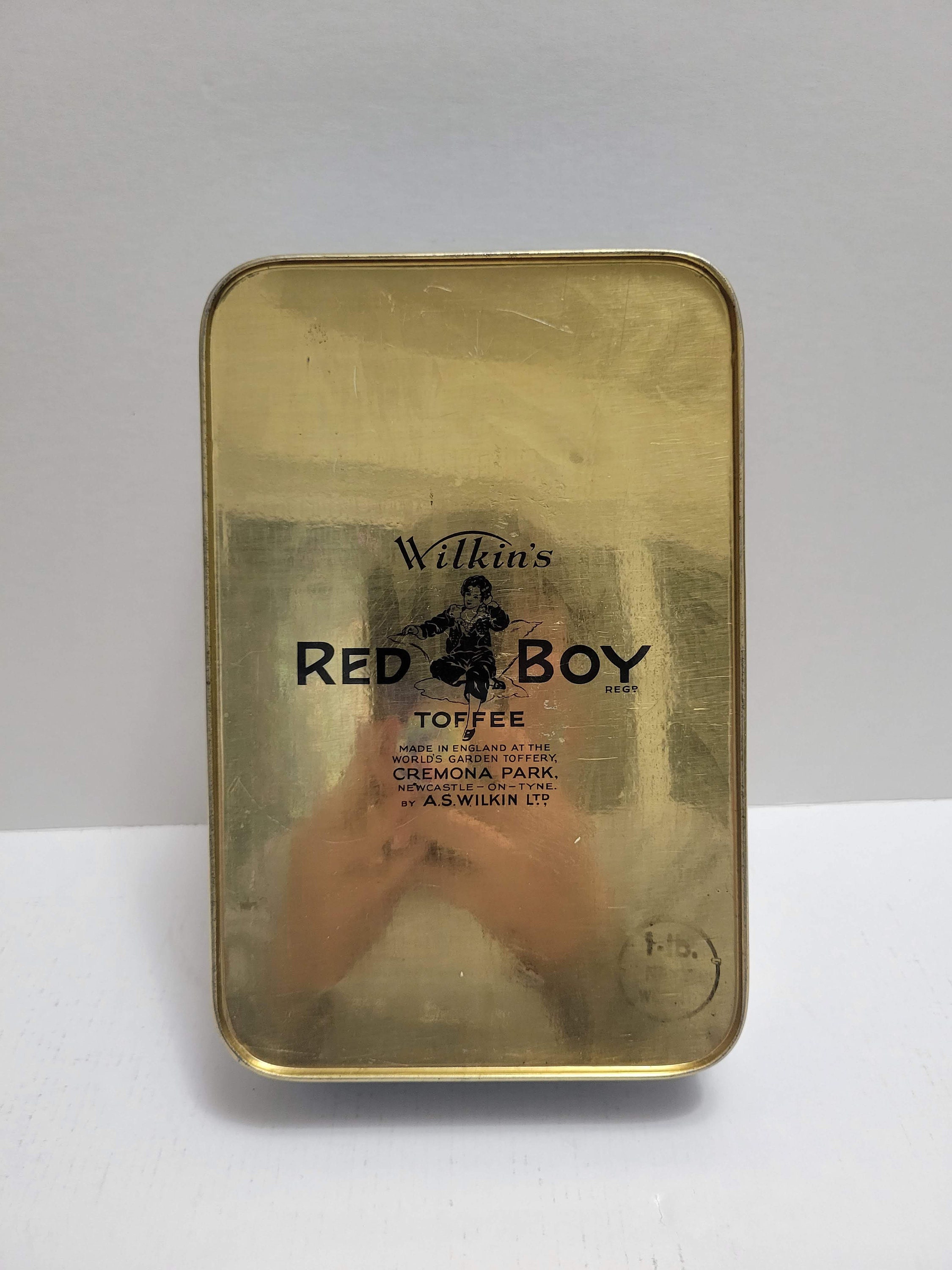 Vintage Wilkin's Red Boy Toffee Tin, Made in England, World's Garden ...