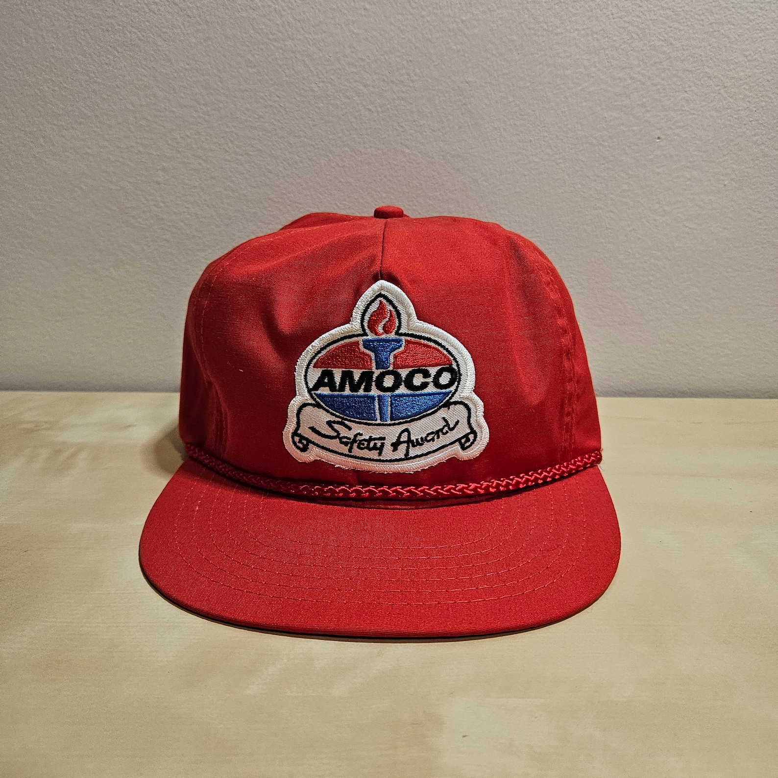 Vintage Amoco Safety Award Red Rope-lined Snapback Trucker Hat, Red ...