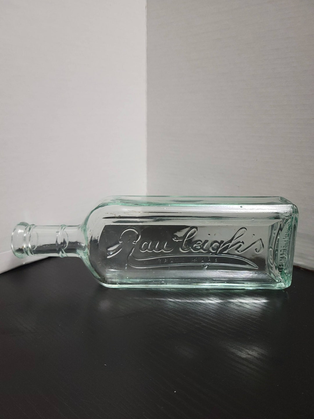 1920s Rawleigh's Vintage Medicine Bottle - Aqua Iridescent Embossed 8 ...