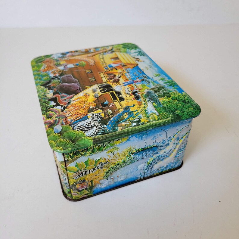Churhill's the Ark, Noah's Ark Embossed Lunch Box Rectangle Tin With ...
