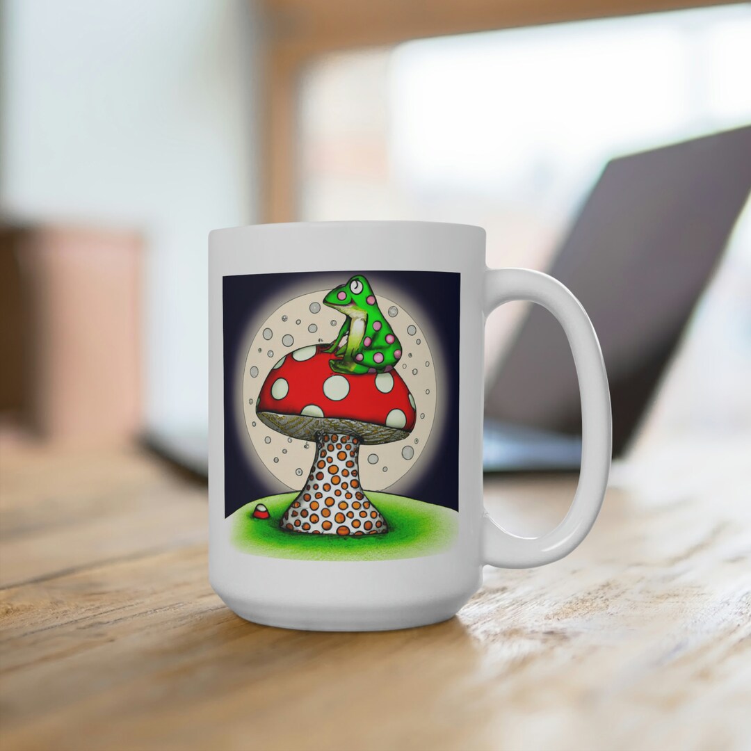 Cartoon Frog on Toadstool Mushroom Ceramic Mug 11oz15oz20oz - Etsy