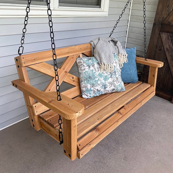 Wooden Bench Swing - Etsy