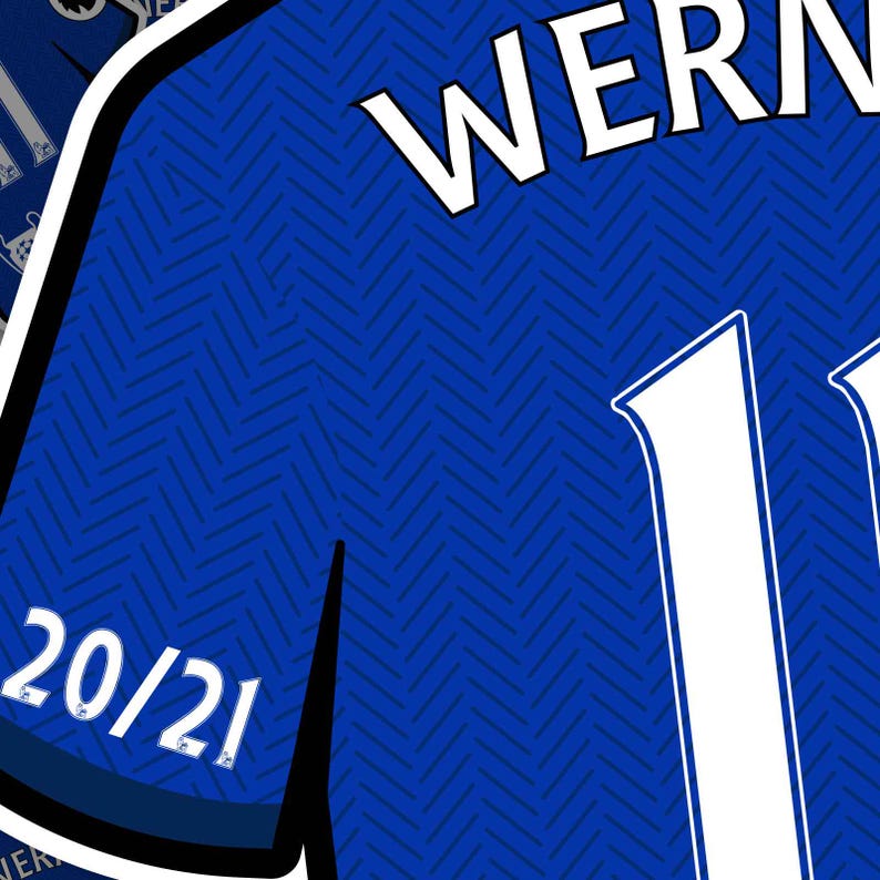 2020/21 Chelsea FC 12 Jersey Sheet of Vinyl Stickers Pack | Hand-drawn ...