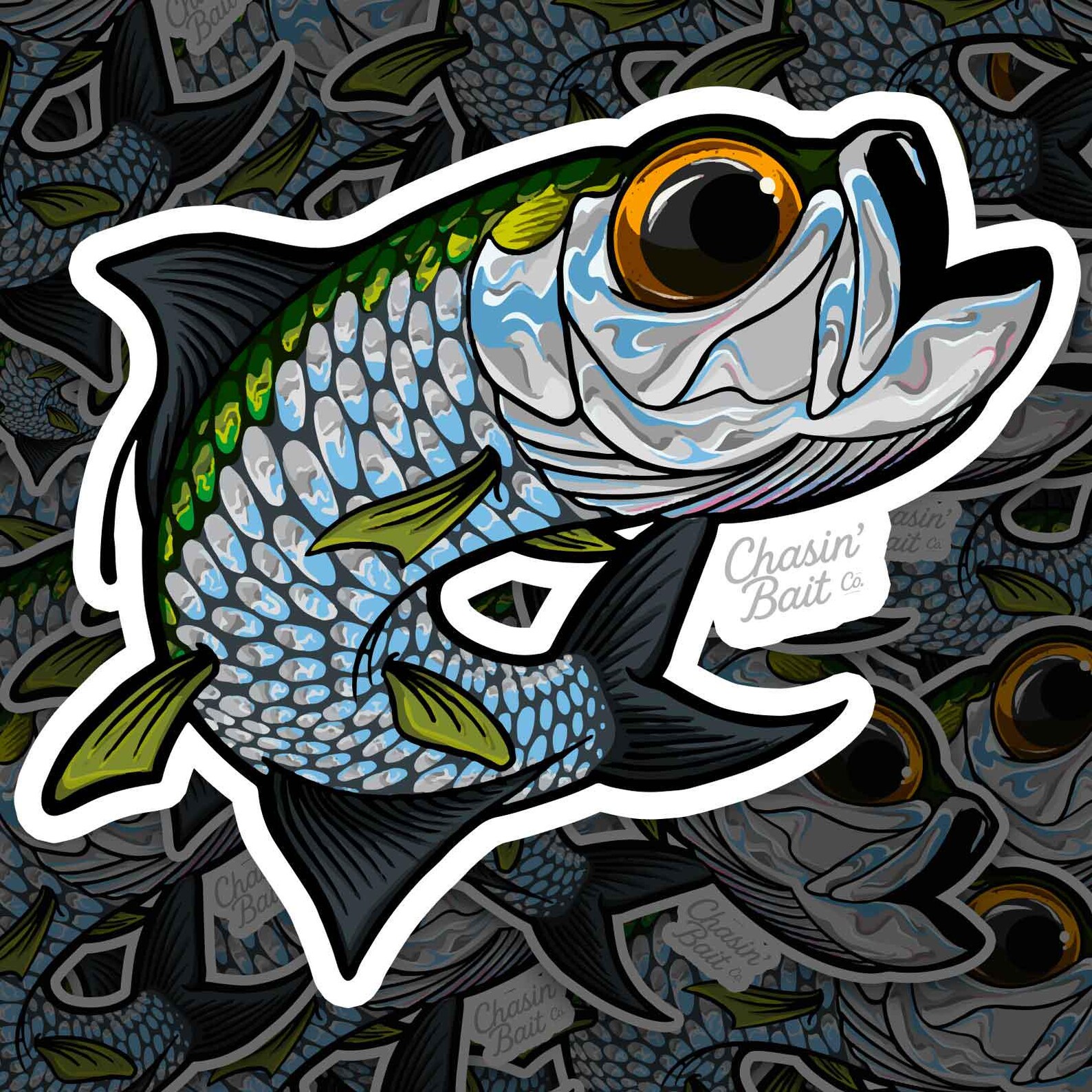 Tarpon Fish Vinyl Sticker | Hand-drawn Art Waterproof Decal | Gifts for ...
