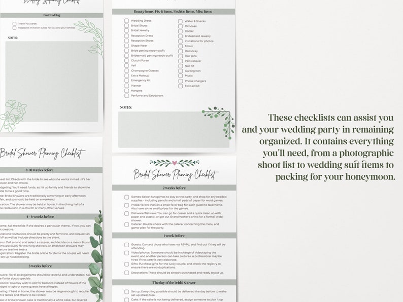 Simple Wedding Checklist Printable Canva Template, Printable Wedding ...