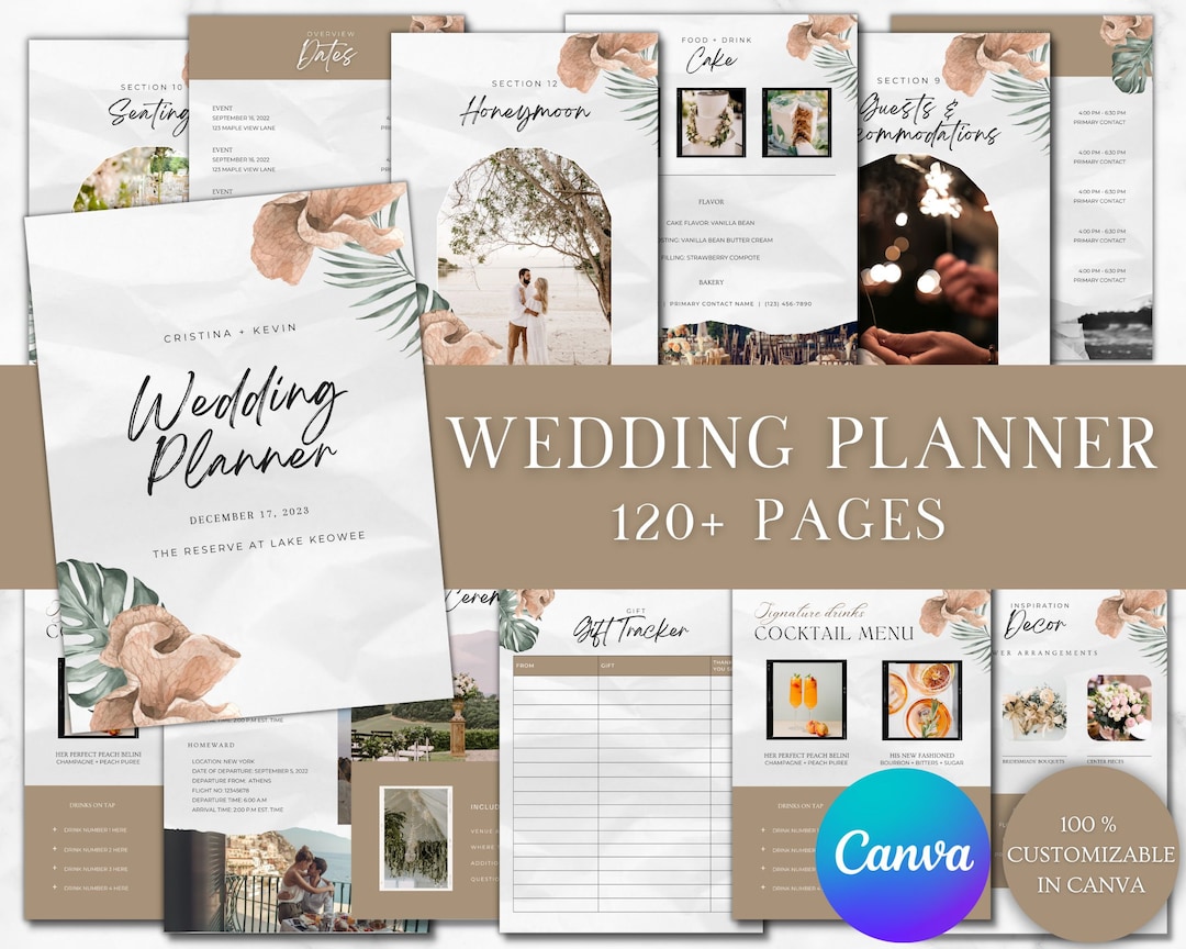 Wedding Planner Canva Editable, Wedding Planner Printable ,canva ...