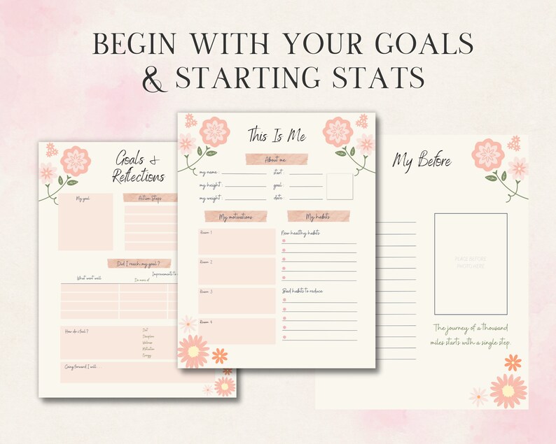 Weight Loss Tracker, Printable Weight Journal ,weight Tracking, Weight ...