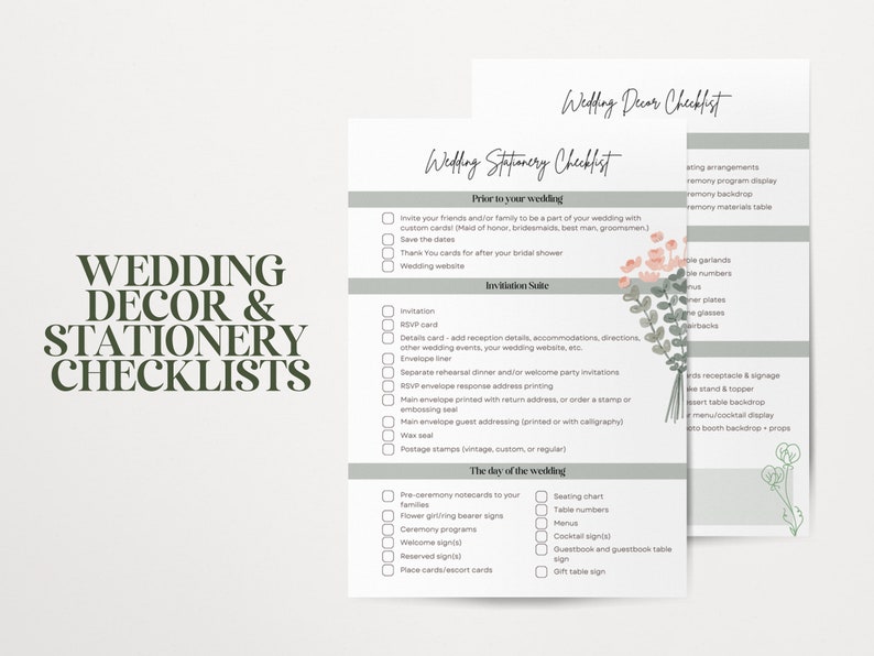 Simple Wedding Checklist Printable Canva Template, Printable Wedding ...