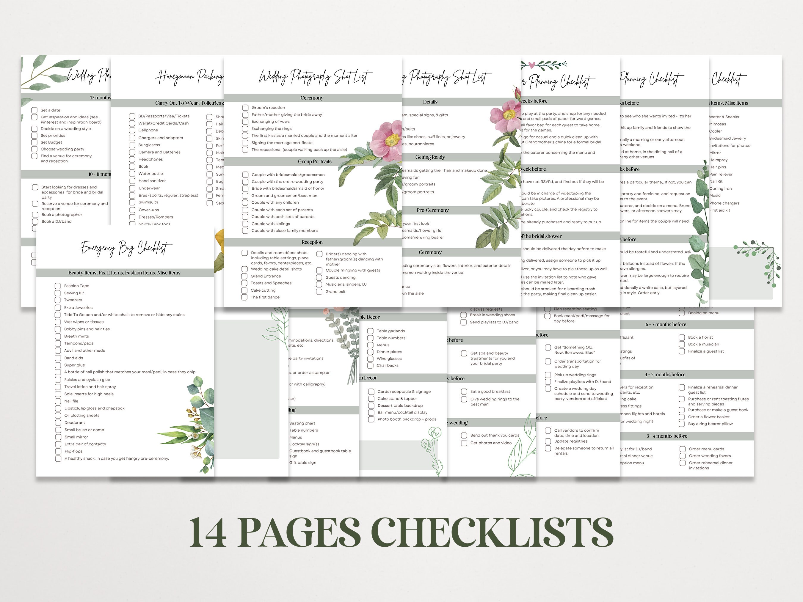 Simple Wedding Checklist Printable Canva Template, Printable Wedding ...