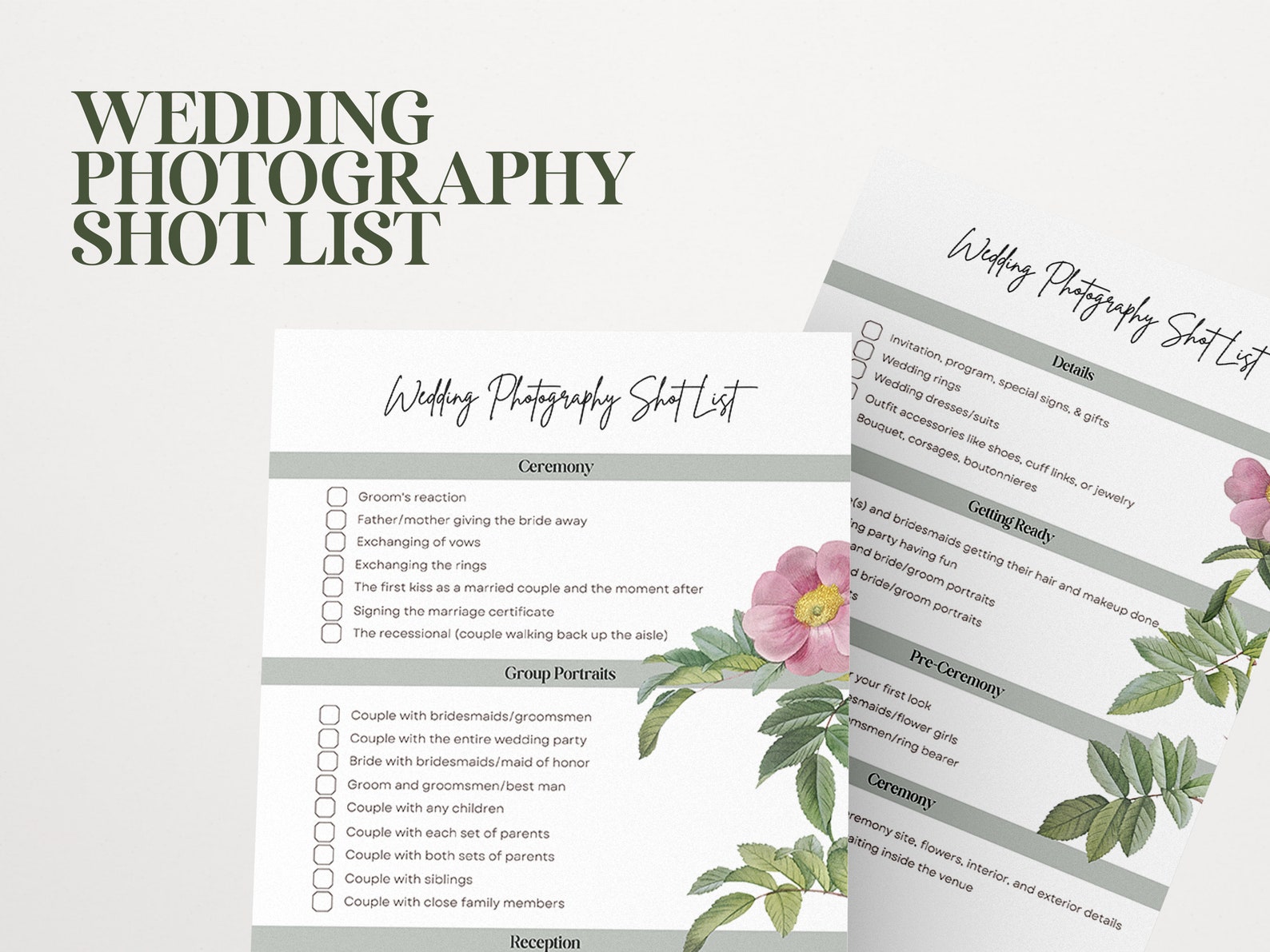 Simple Wedding Checklist Printable Canva Template, Printable Wedding ...