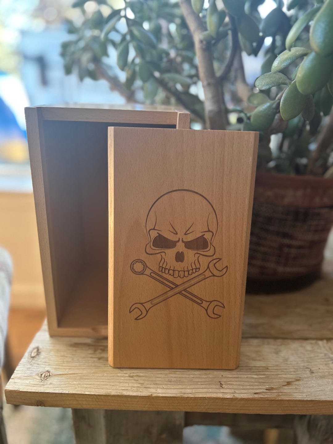 Skull and Wrench With Stars Keepsake Box - Etsy