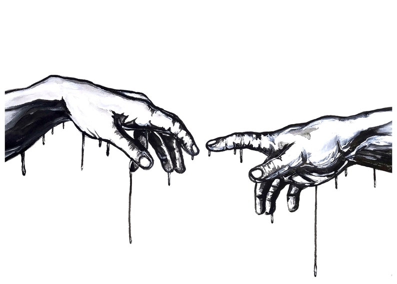 Hands of God Print, Creation of Adam, Wall Art Decor, Michelangelo ...