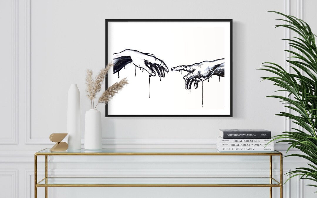 Hands of God Print, Creation of Adam, Wall Art Decor, Michelangelo ...