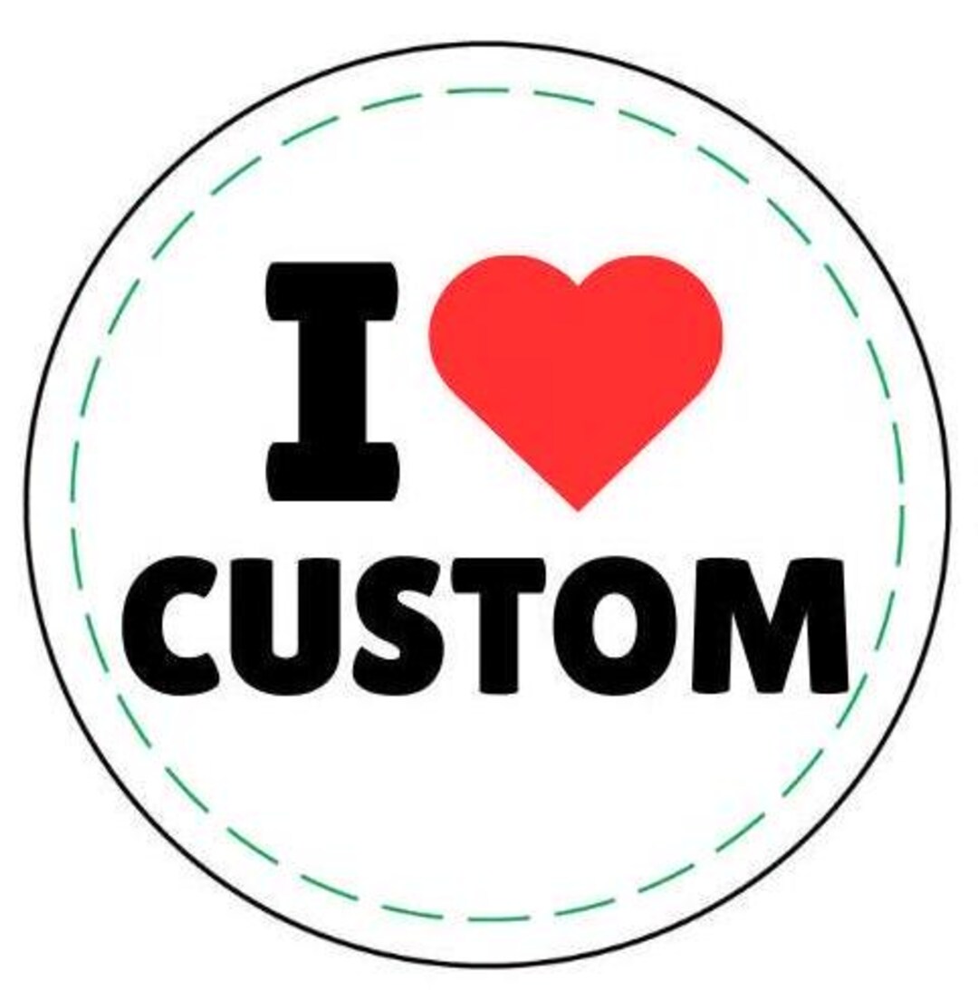 Custom I Heart Stickers Circle Shaped / Perfect for Birthday Parties ...