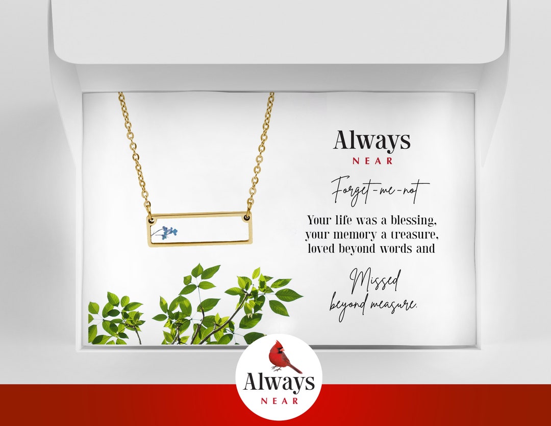 Forget Me Not Necklace: Floral Gold Sympathy Gift - Etsy