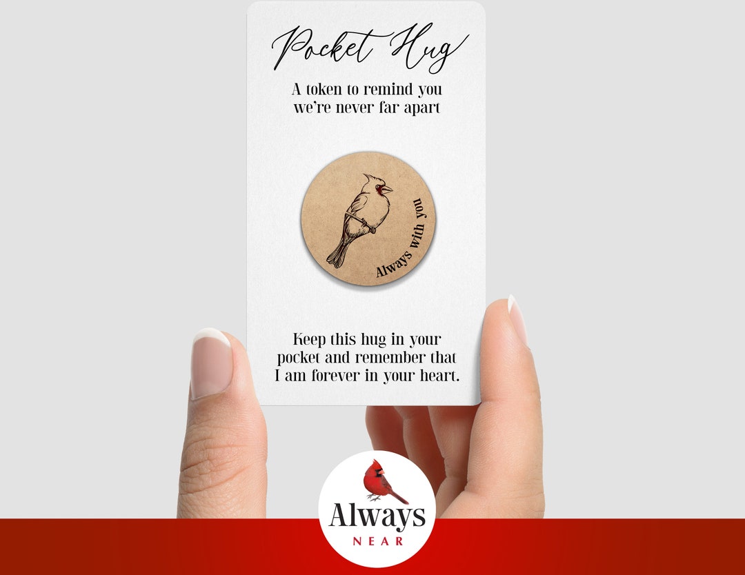 Cardinal Bird Wooden Pocket Hug Memorial Grief Support Gift in Loving ...