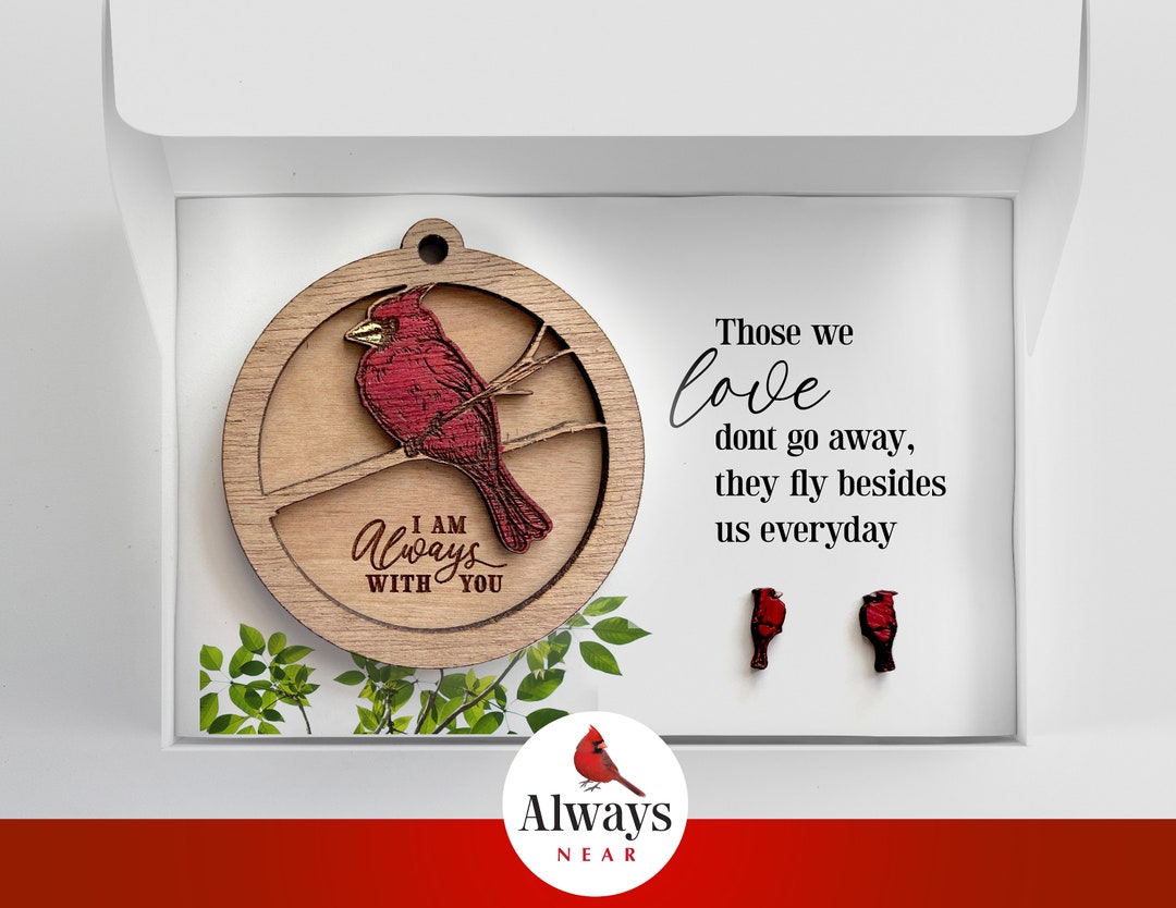 Red Cardinal Bird Memorial Ornament Car Charm Sympathy Gift Always ...