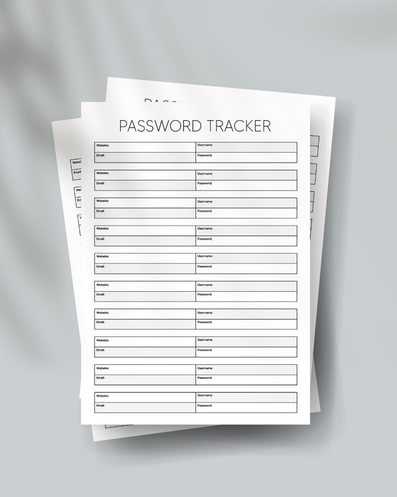 Password Tracker, Printable Tracker, Minimalist Password Log, A4, A5 ...
