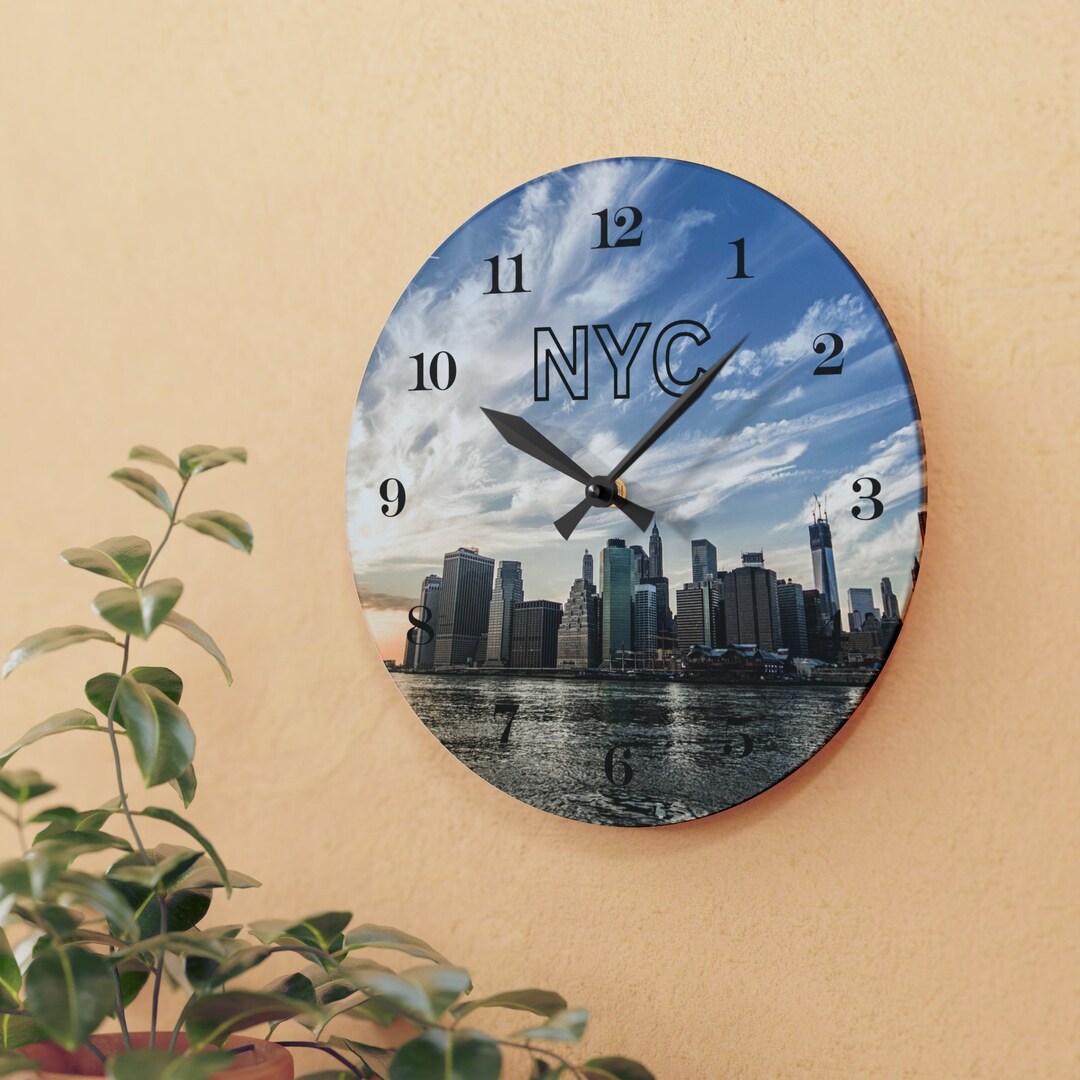 New York Wall Clock, NYC Clock, Wall Decor, Graphic Clock, NYC ...