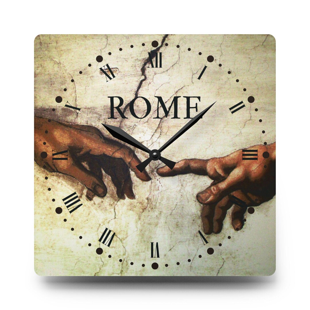 Rome Clock Art, Sistine Chapel Art, Rome Italy Roman Numeral Wall Clock ...