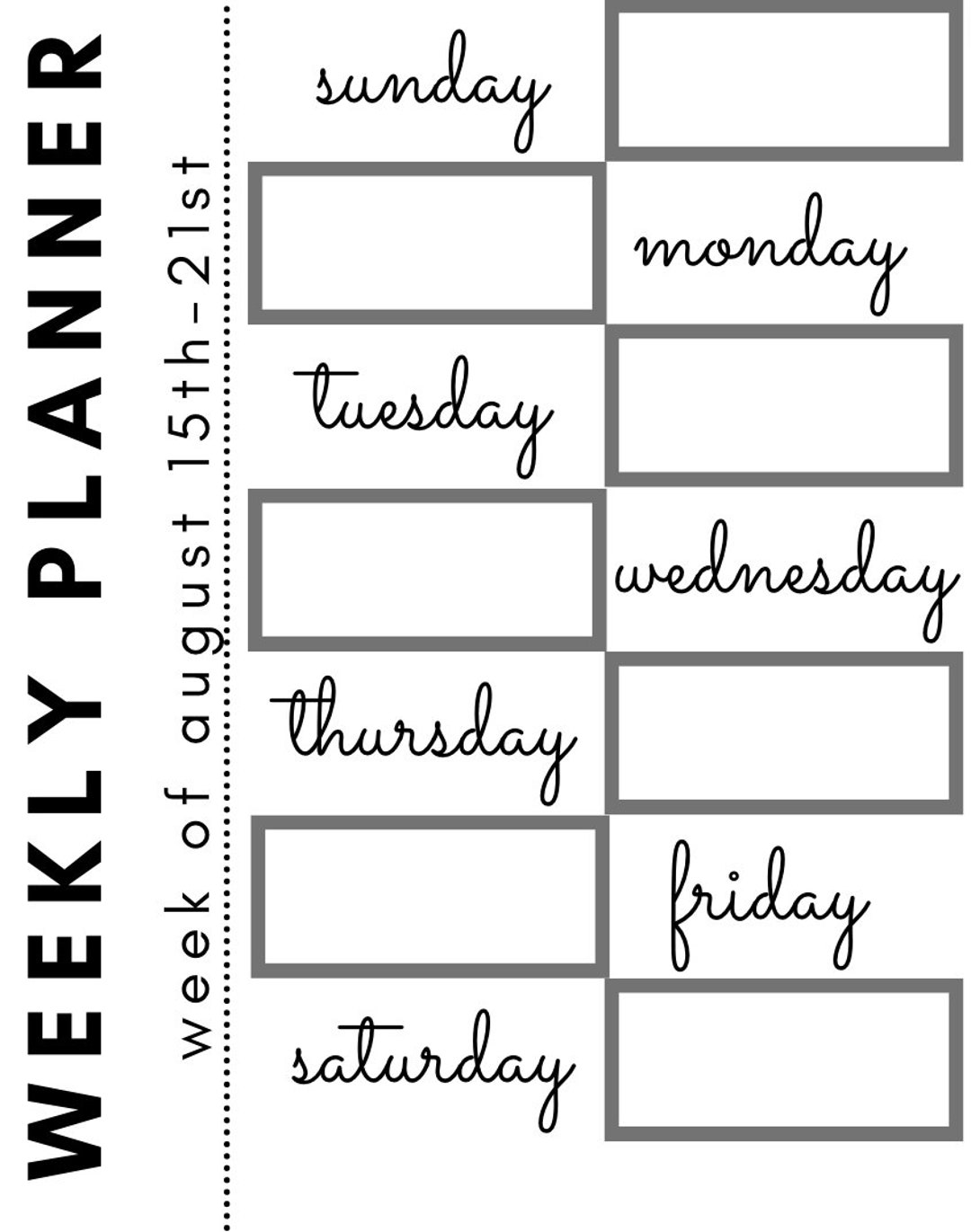Weekly Schedule Digital Download - Etsy