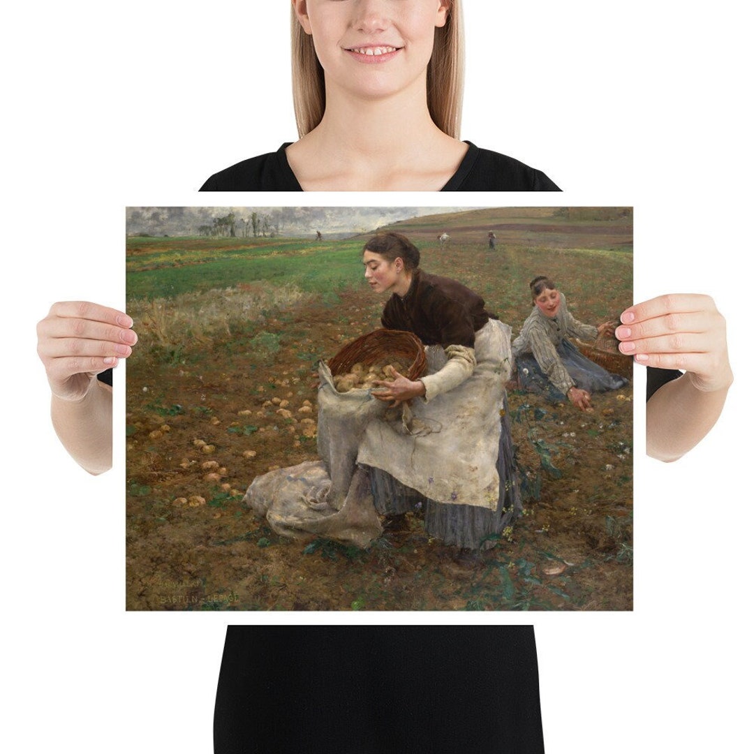 October by Jules Bastien-lepage - Vintage Poster Print Rural Farming ...