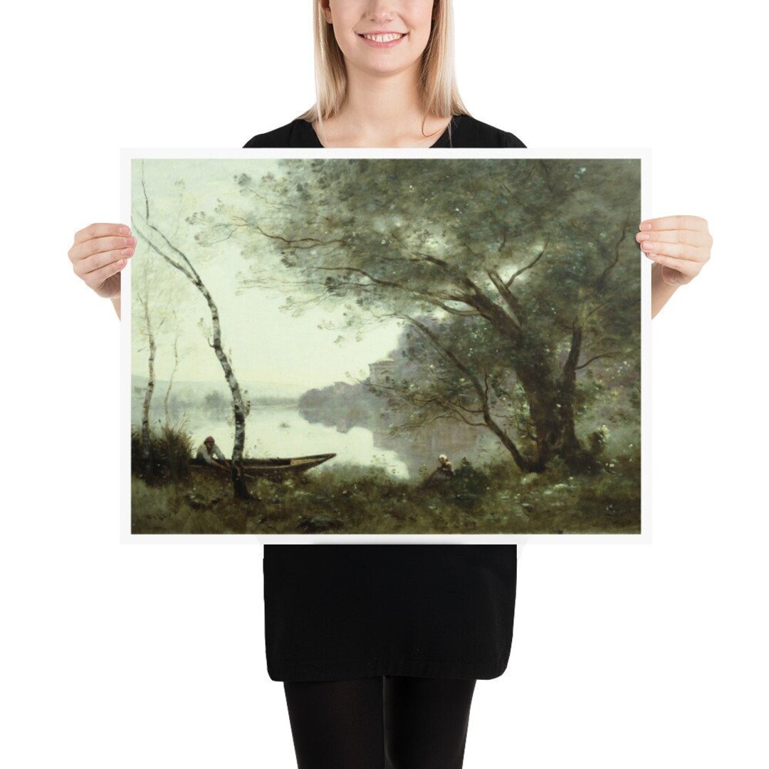 Boatman of Mortefontaine Camille Corot Painting Poster Print Nature ...