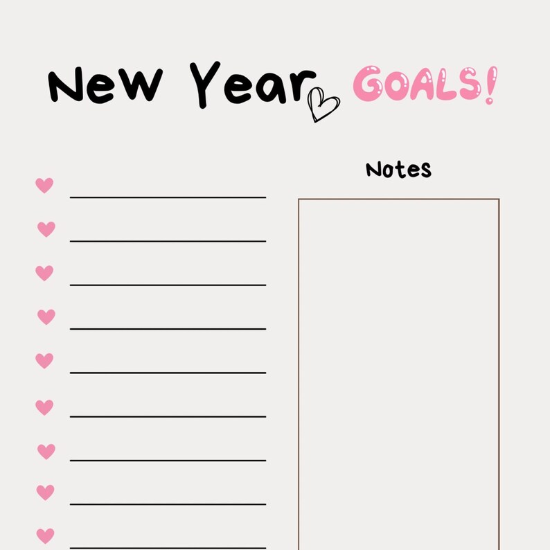 New Year Goals, Planner, Dreams, Digital Goals Tracker - Etsy