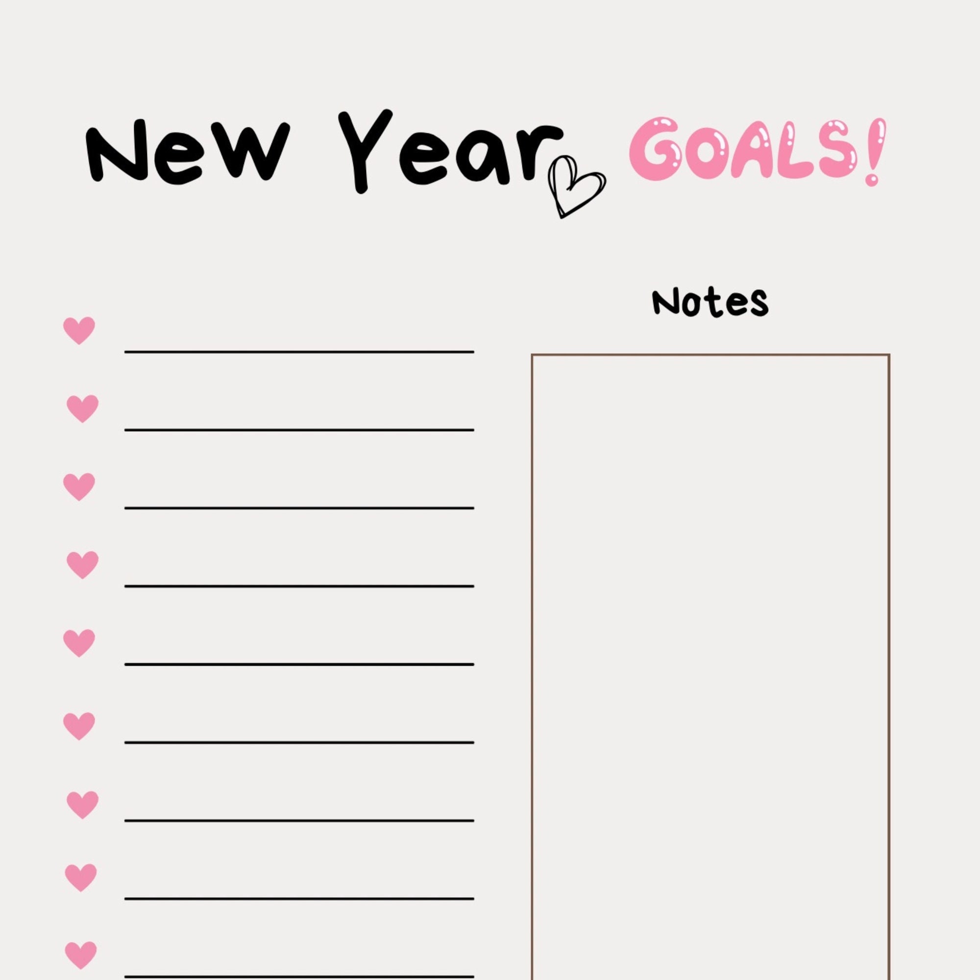 New Year Goals, Planner, Dreams, Digital Goals Tracker - Etsy