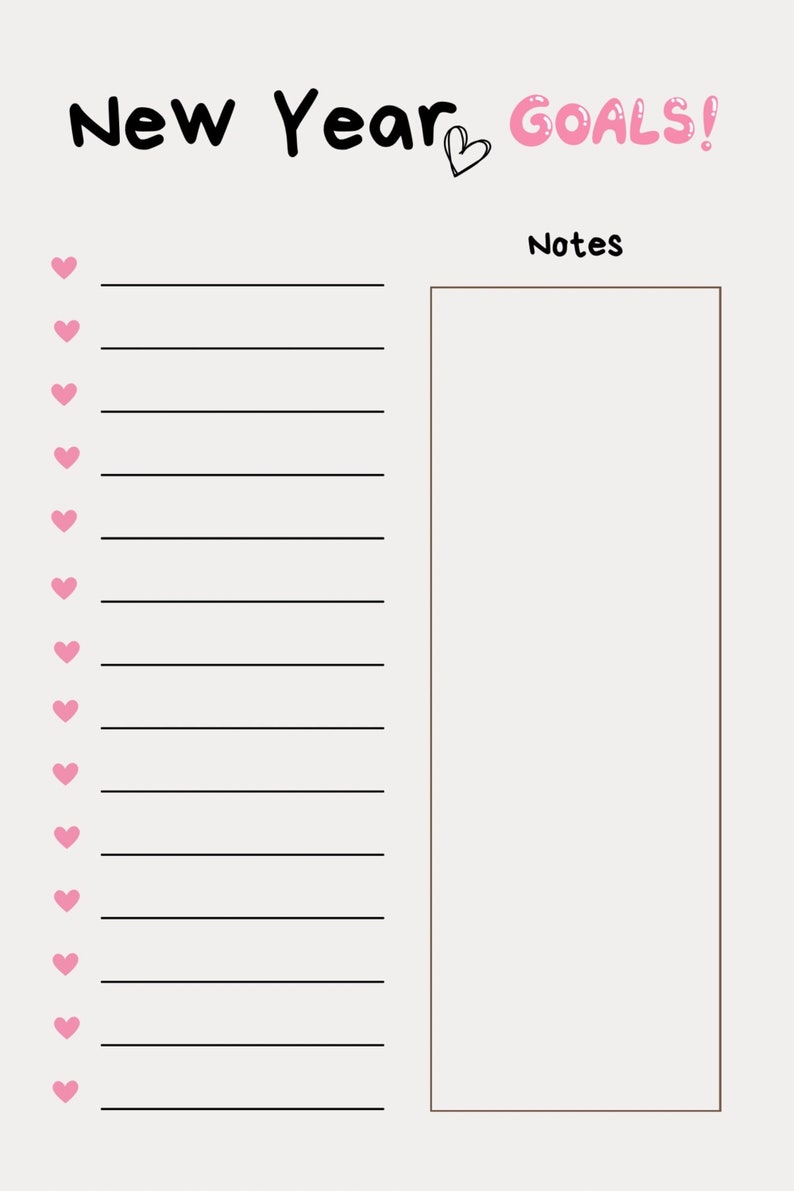 New Year Goals, Planner, Dreams, Digital Goals Tracker - Etsy