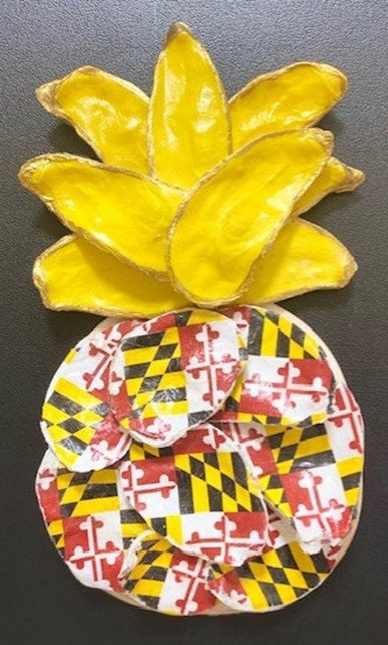Oyster Shell Pineapple Decor Hand-crafted Decoupage - Etsy