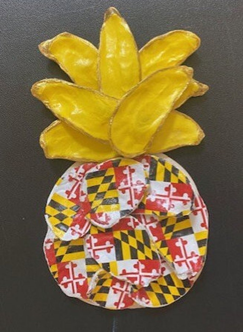 Oyster Shell Pineapple Decor Hand-crafted Decoupage - Etsy