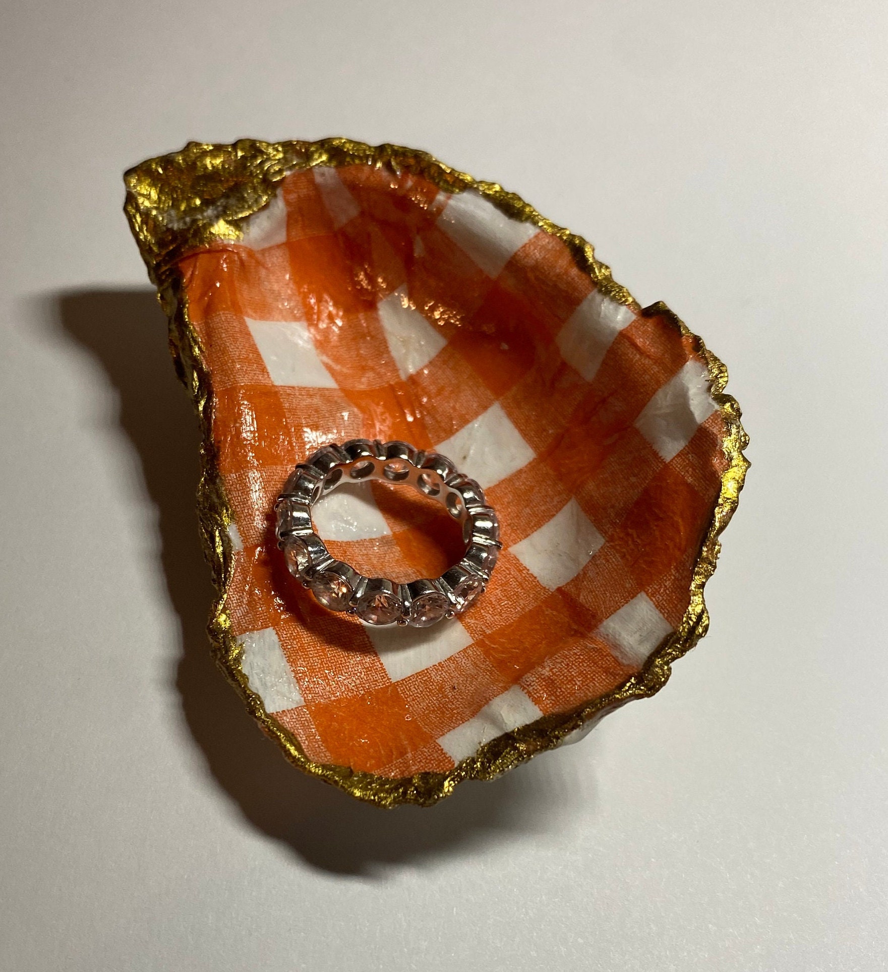 UTK Themed Orange and White Checkerboard Jewelry Holder/trinket Dish ...