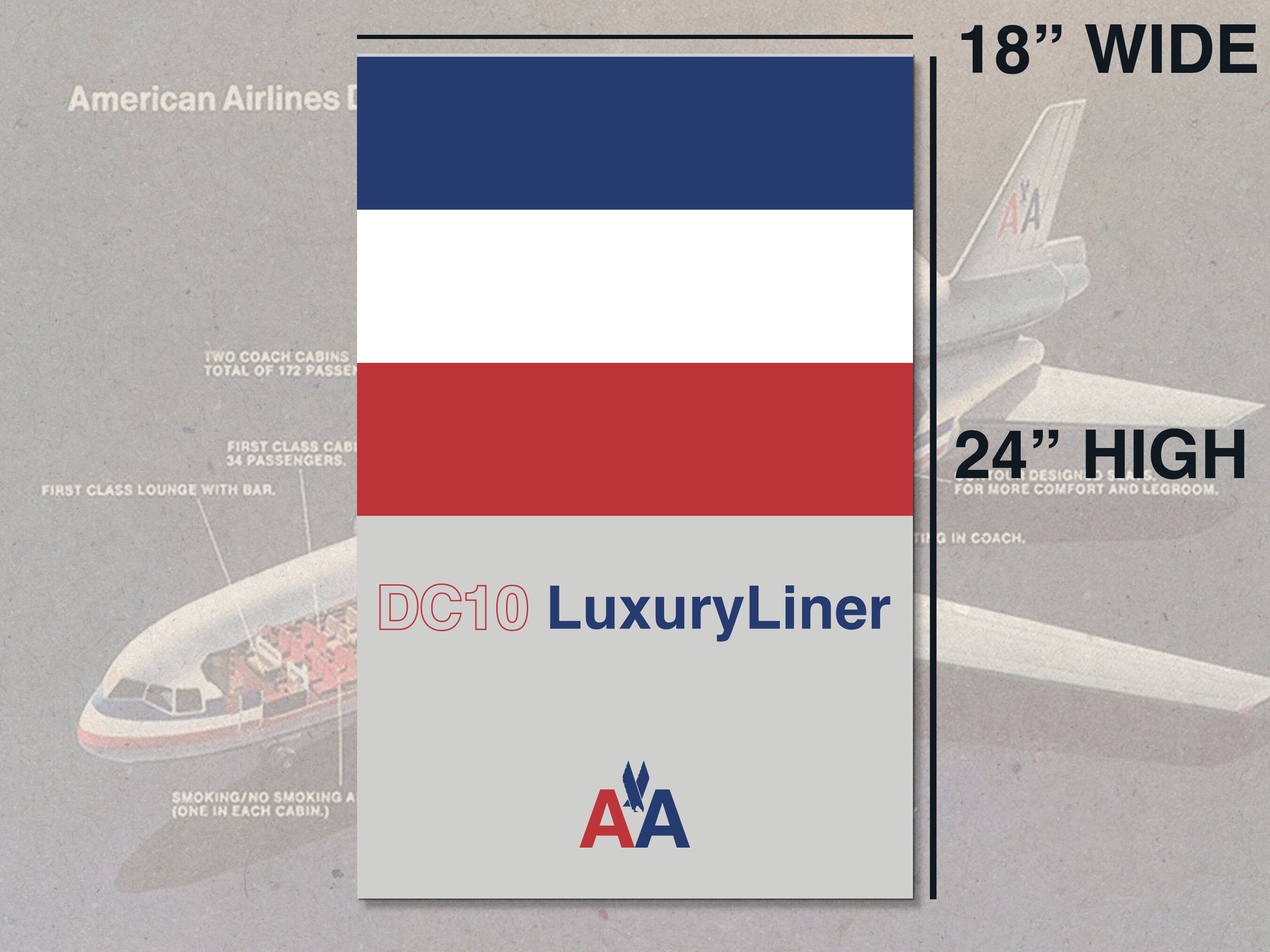 American Airlines - Retro Airplane Art - Mcdonnell Douglas DC-10 ...