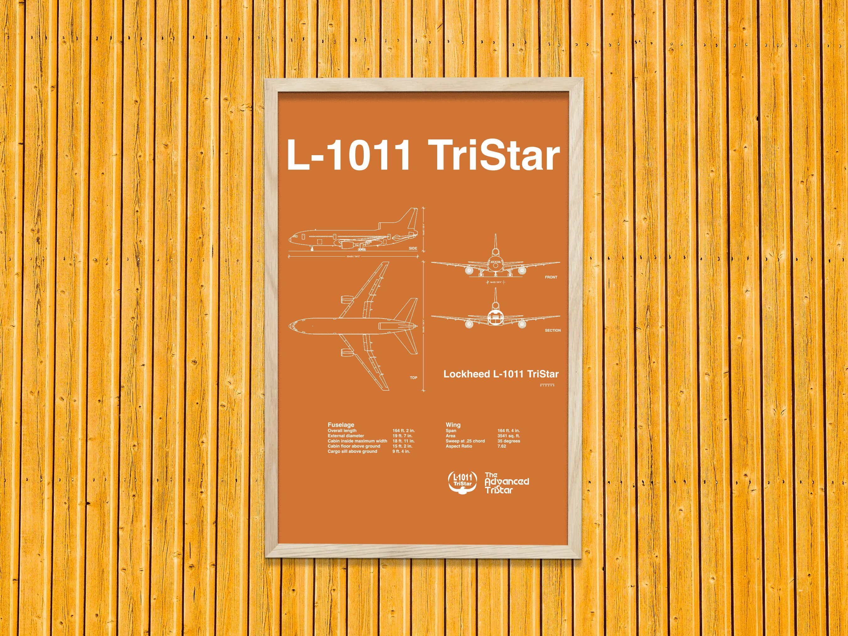 Airplane Blueprint Art - Lockheed L-1011 Tristar - Commercial Airplane ...