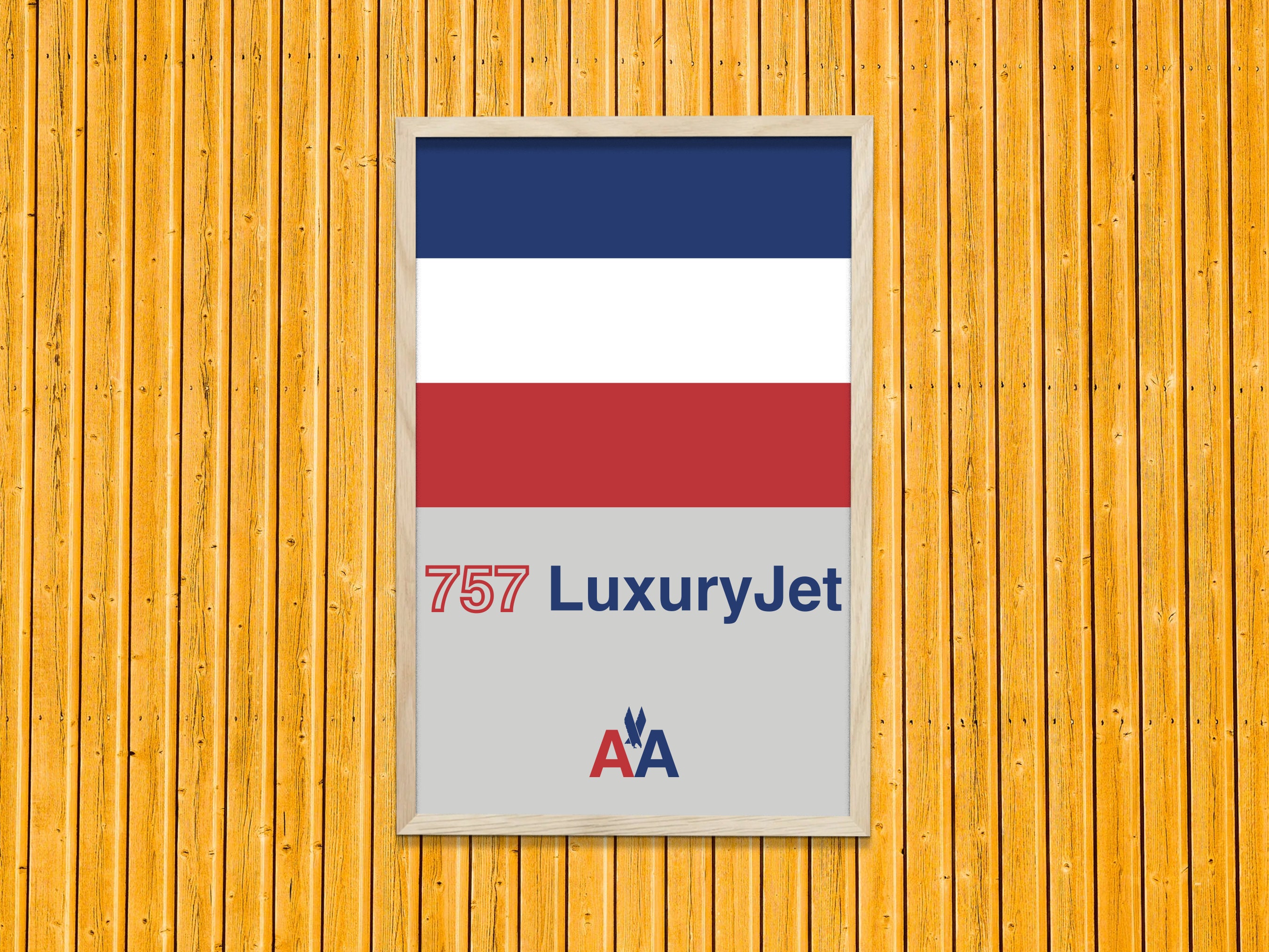 American Airlines - Retro Airplane Poster Art - Boeing 757 - Luxury Jet ...