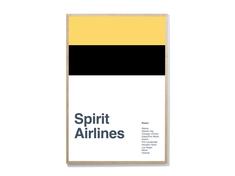 Spirit Airlines / Airline Livery Art / Minimal Poster Print / Aviation ...