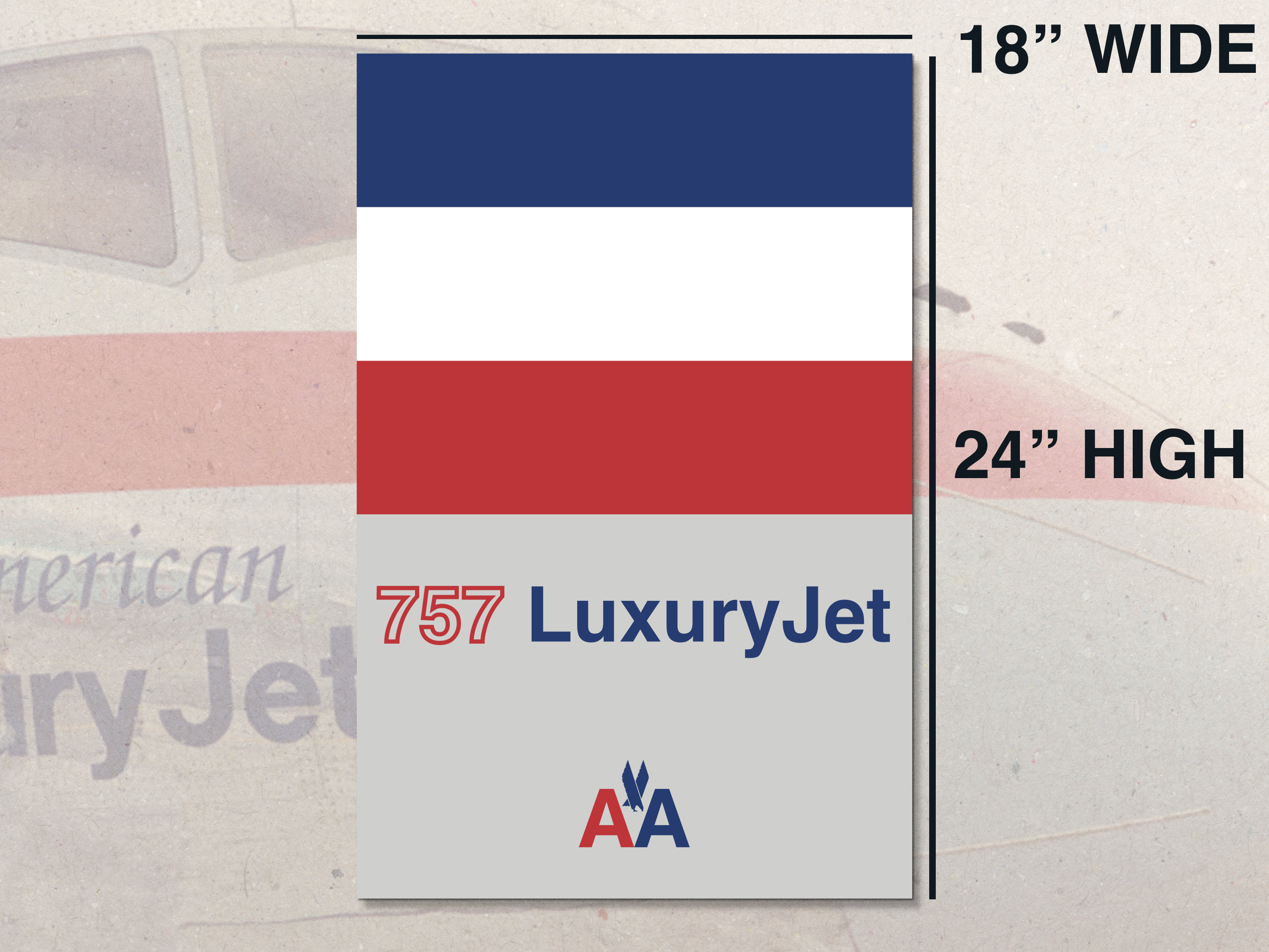 American Airlines - Retro Airplane Poster Art - Boeing 757 - Luxury Jet ...