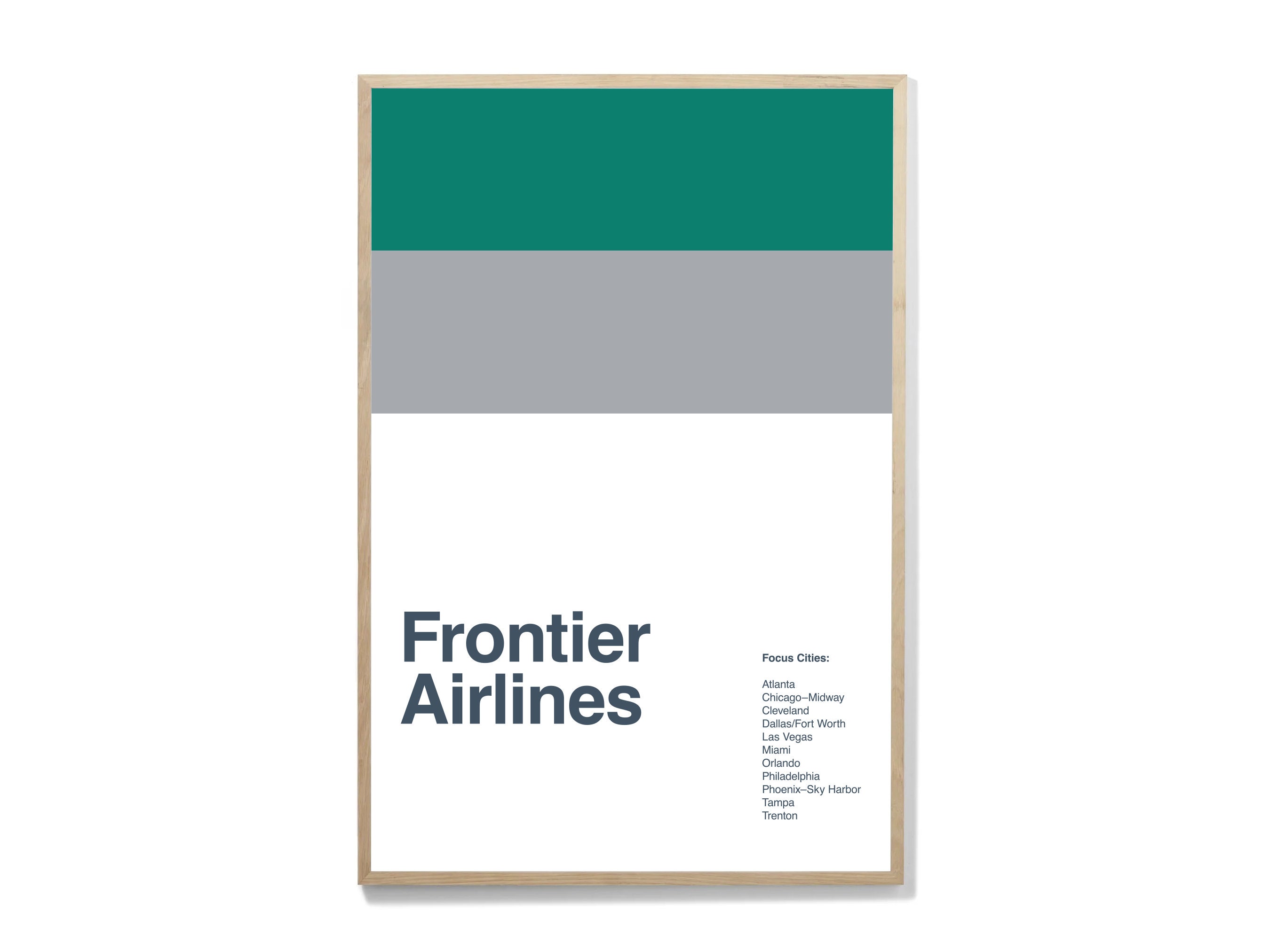 Frontier Airlines / Airline Livery Art / Minimal Poster Print ...