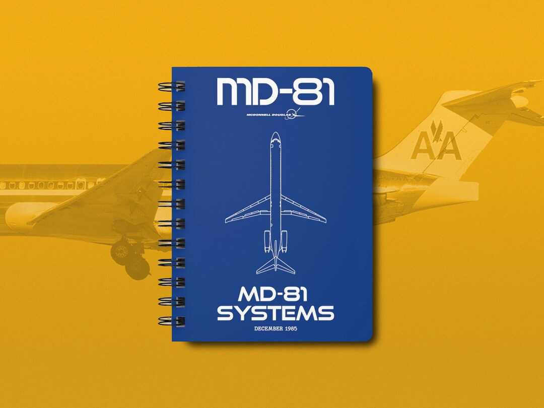Retro Notebook / MD-80 / Aircraft Notebook / Vintage Lined Notepad ...